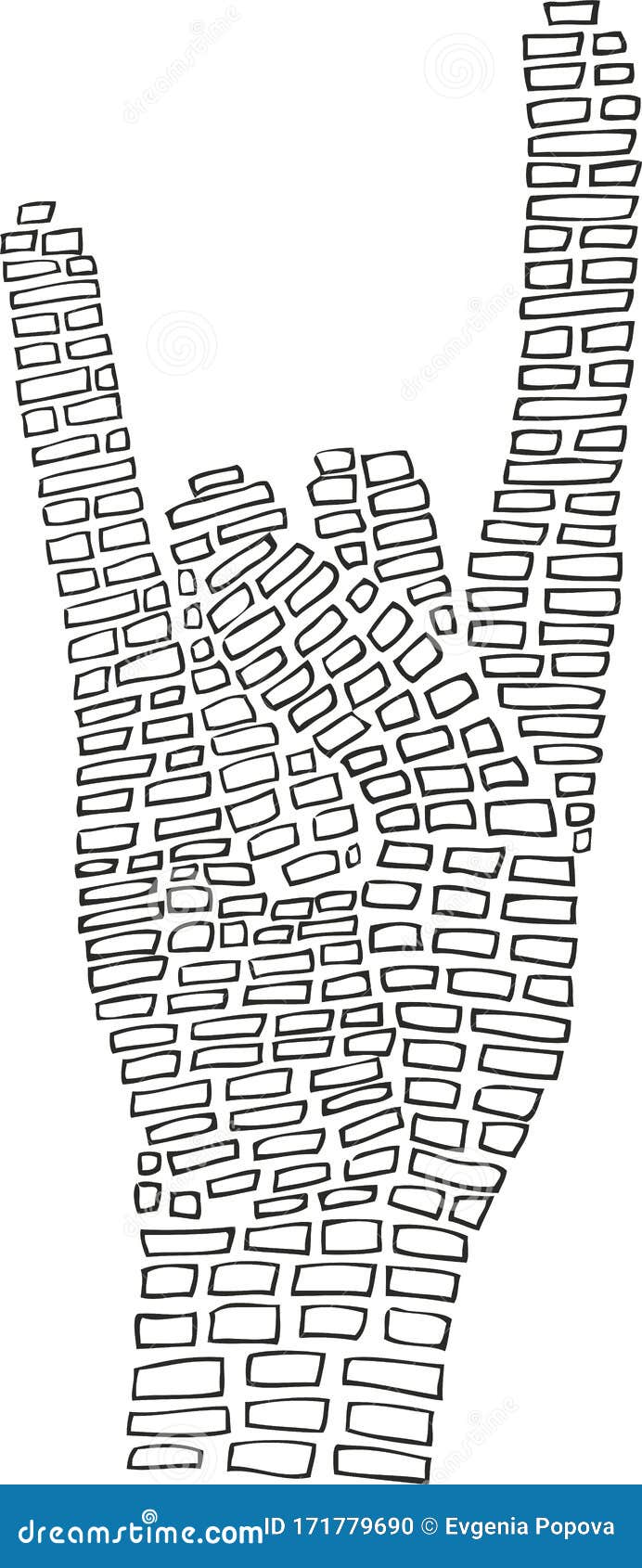 DRAWING HANDS SAME STRING stock illustration. Illustration of string ...