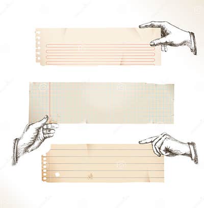 Drawing Hands with Torn Paper Stock Vector - Illustration of objects ...