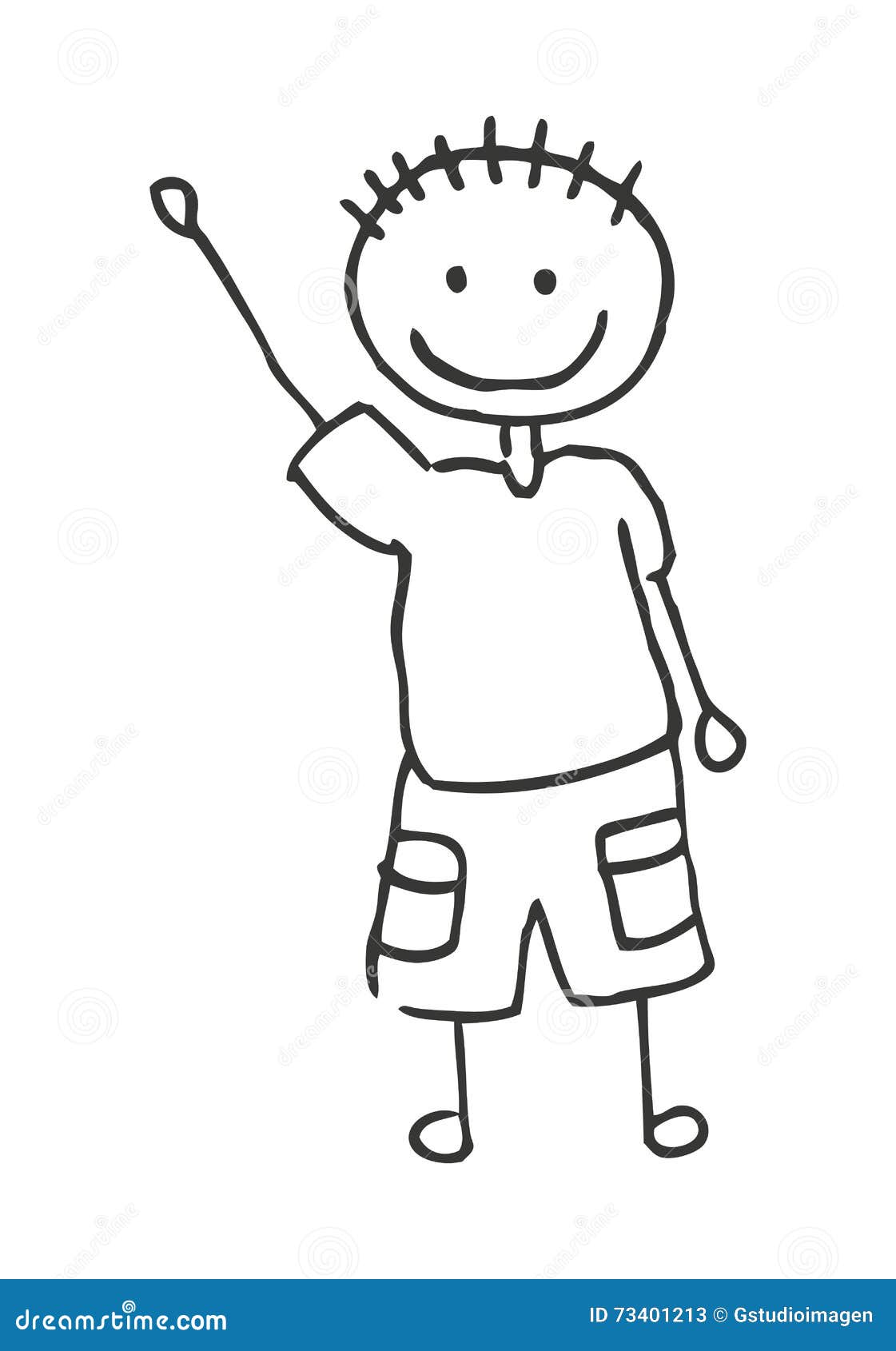 Drawing Happy Boy Isolated Icon Design Stock Illustration ...