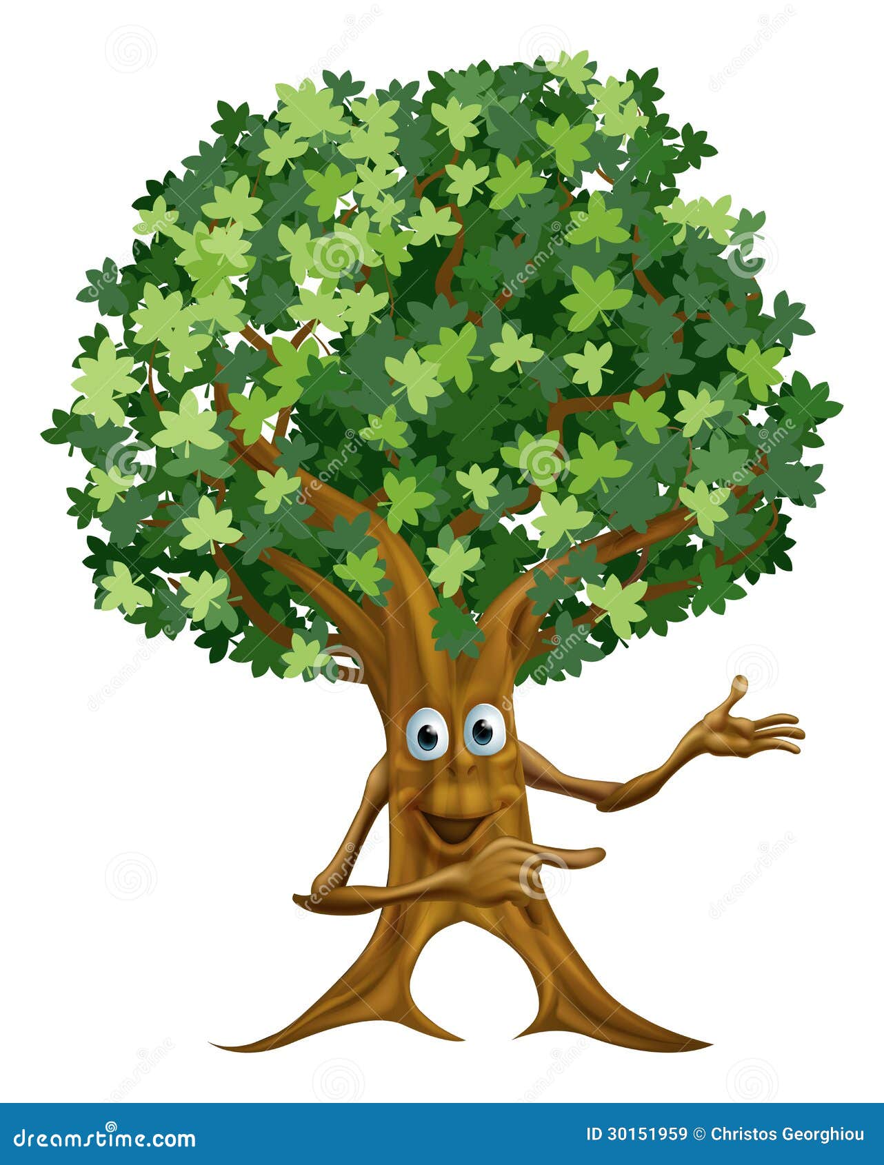 Tree Man Pointing Illustration Stock Vector - Illustration of drawing ...