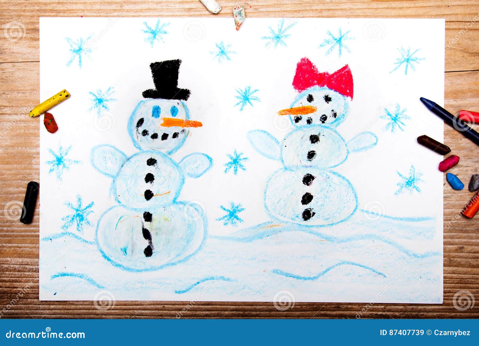 Drawing: Happy Snowman Couple Stock Illustration - Illustration of ...