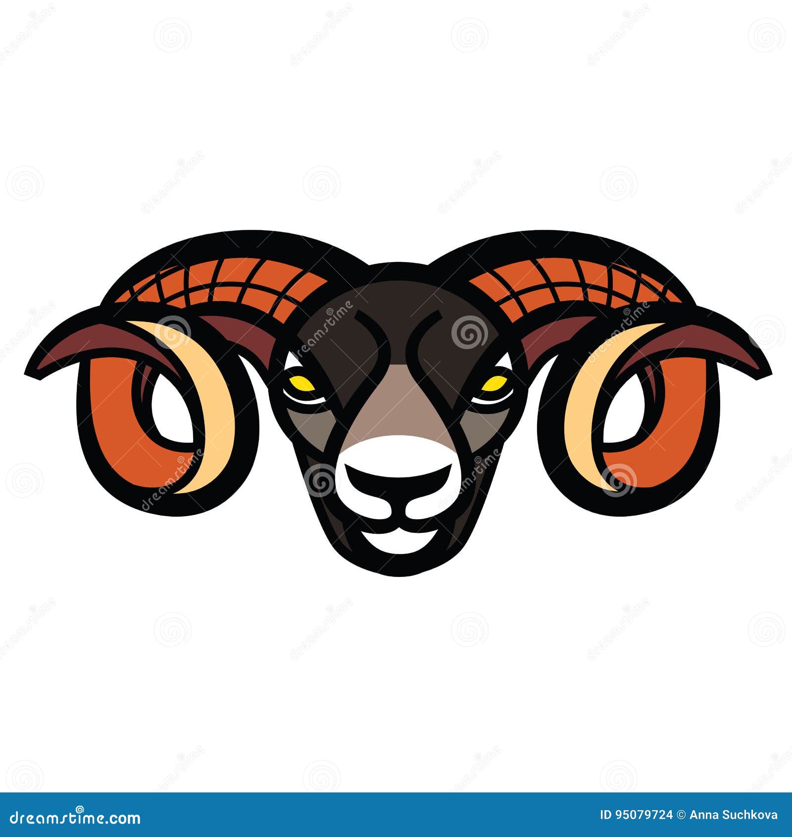 Drawing head of ram stock vector. Illustration of bighorn - 95079724