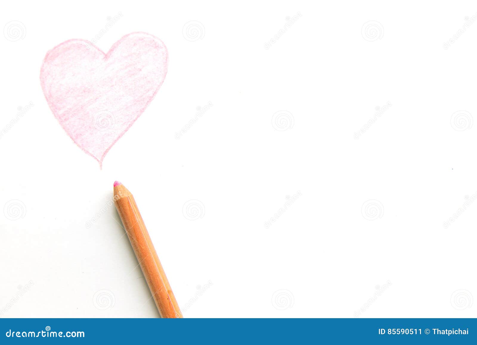 Drawing Heart Shape with Pencil Isolated on White Background Stock ...