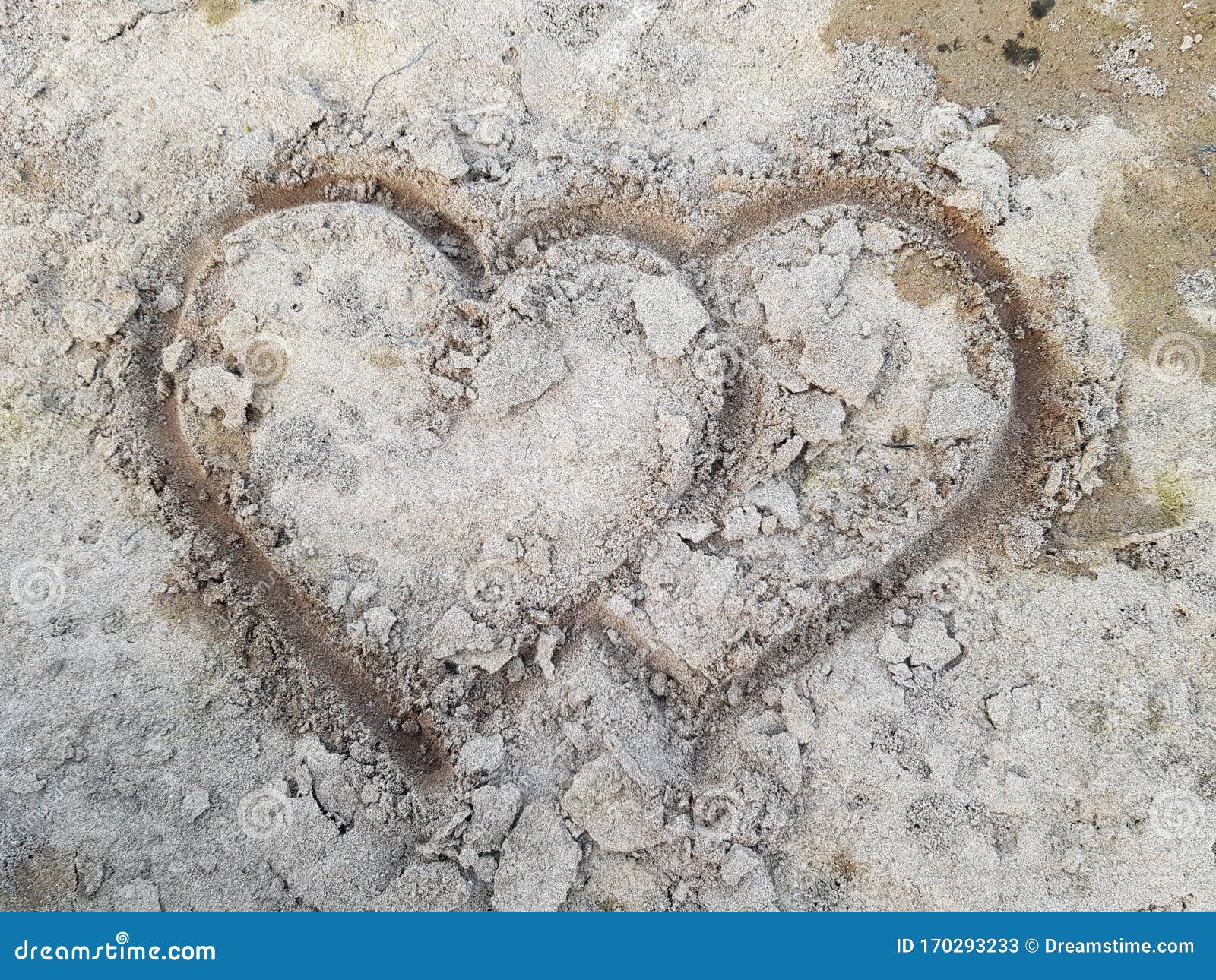 Drawing 2 Hearts on the Ground Stock Image - Image of feeling, heart ...
