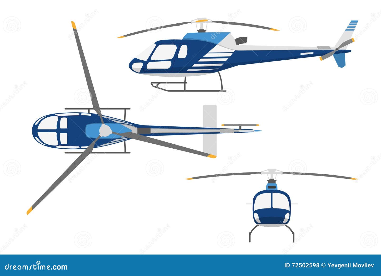 Drawing a Helicopter in a Flat Style. Stock Vector - Illustration of ...