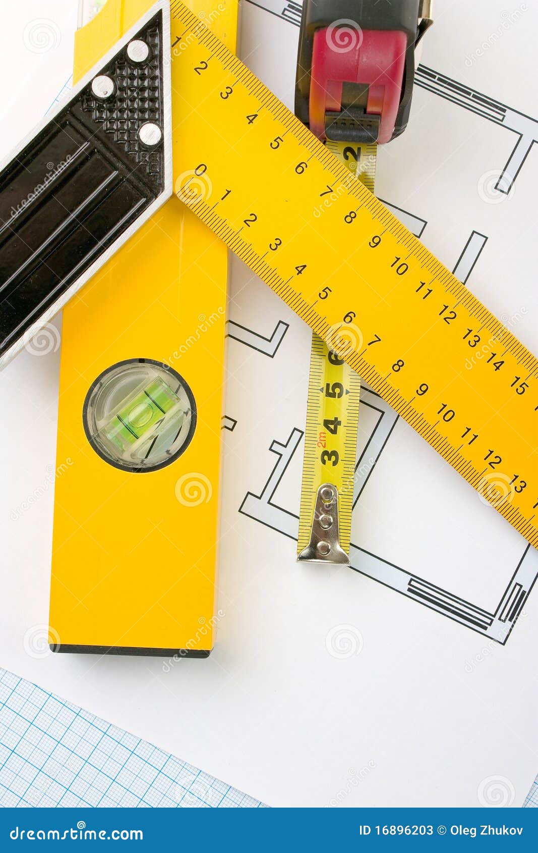 Drawing at Home with Construction Tools Stock Image - Image of house ...
