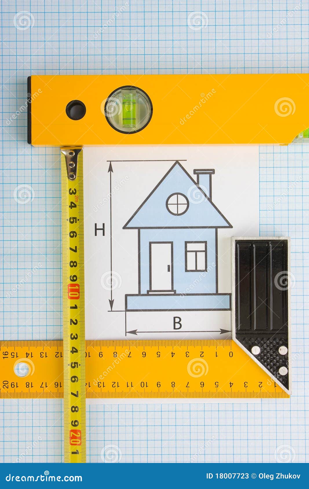Drawing at Home with Construction Tools Stock Image - Image of design ...