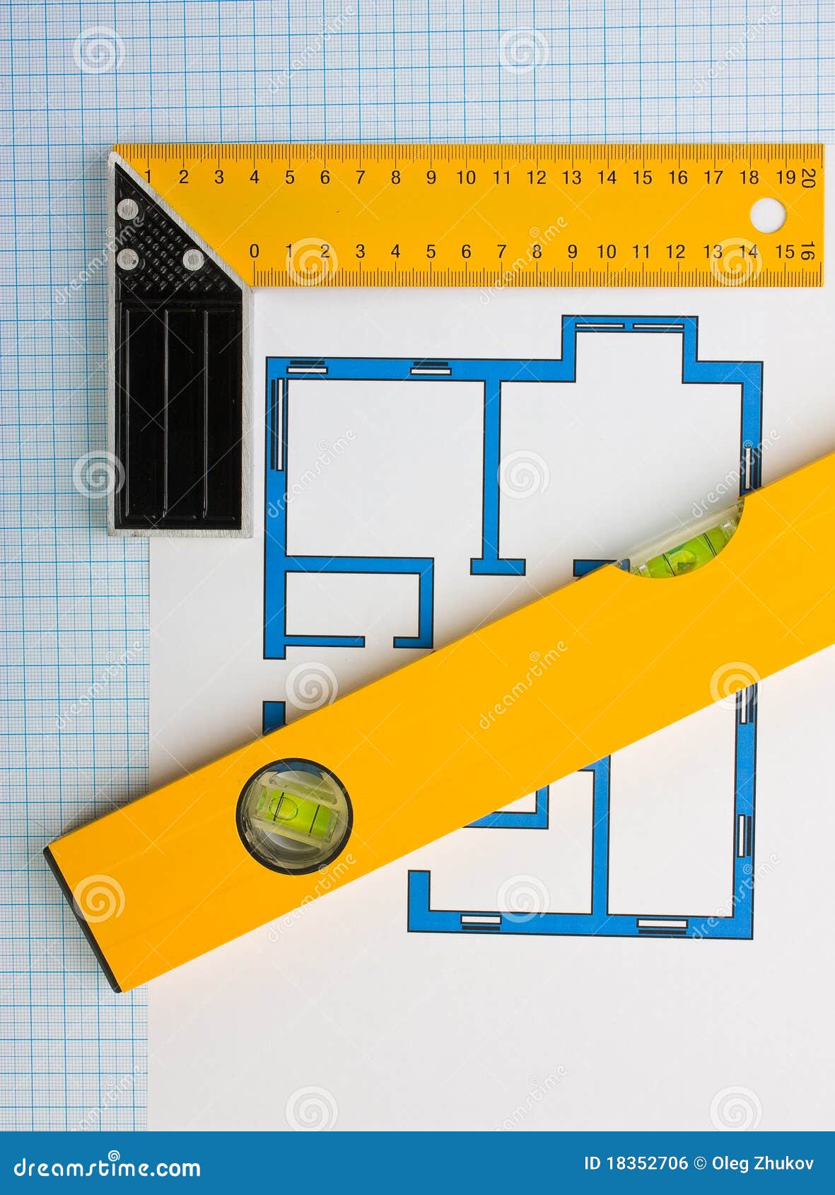 Drawing at Home with Construction Tools Stock Photo - Image of design ...