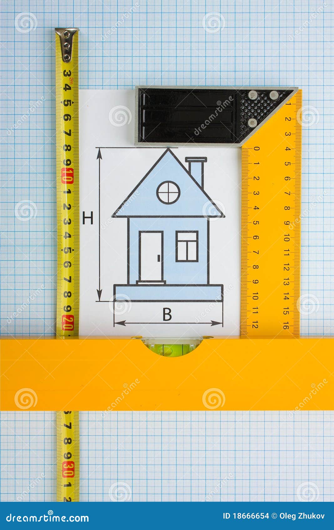 Drawing at Home with Construction Tools Stock Photo - Image of sketch ...