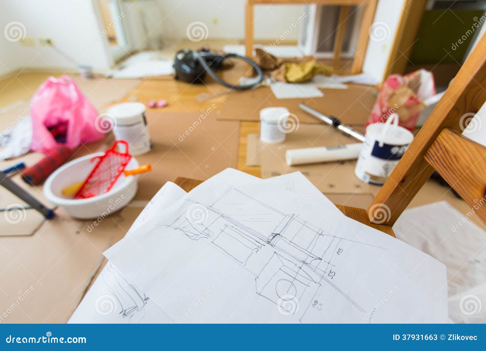 Drawing of home renovation stock image. Image of pocket - 37931663