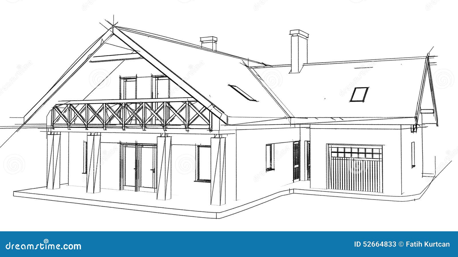 Drawing home stock illustration. Illustration of architecture - 52664833