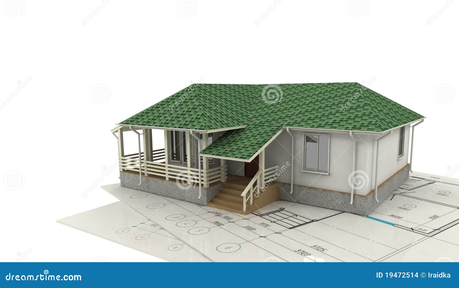 Drawing of the House and Its 3D Model Stock Illustration - Illustration ...