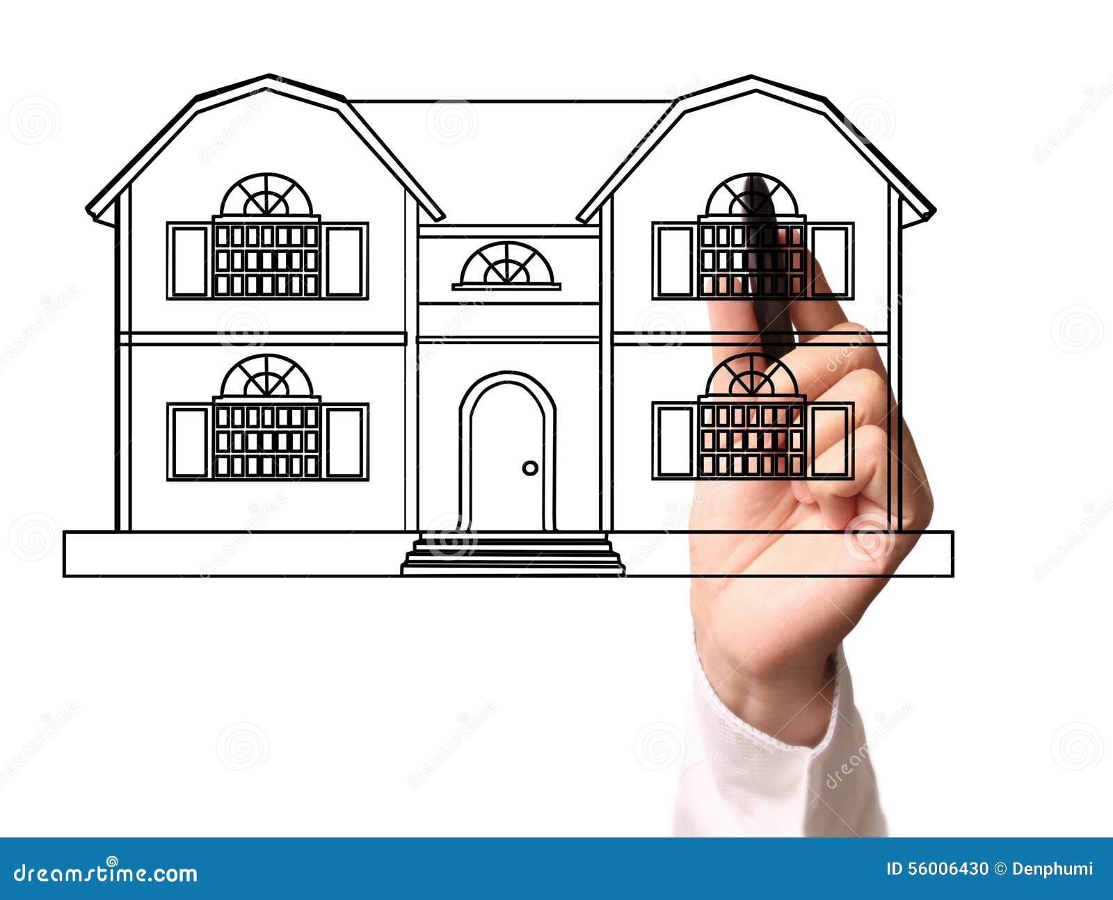 Drawing a house model stock illustration. Illustration of macro - 56006430