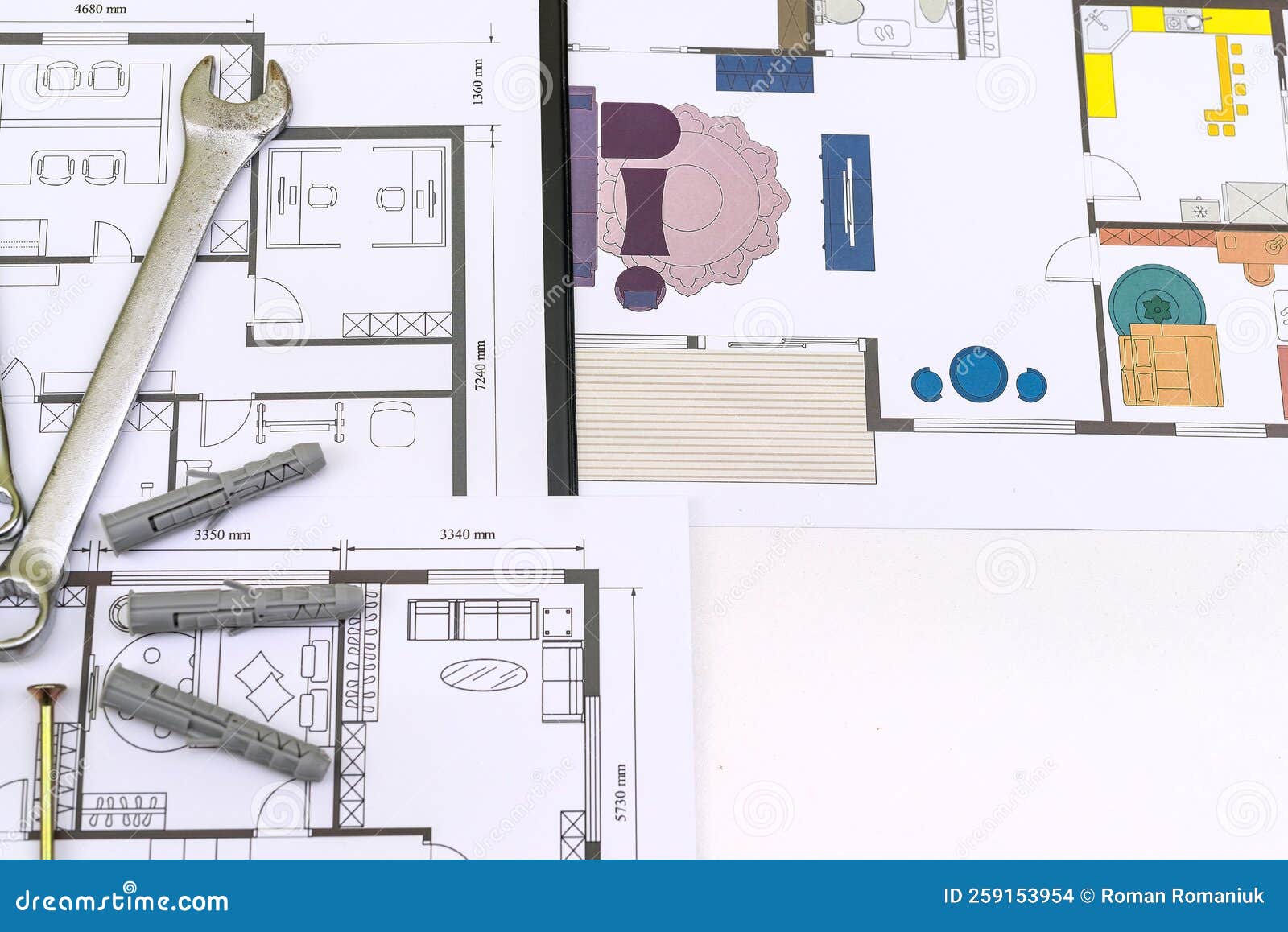 Drawing House Plan with Drawing Instruments Stock Photo - Image of ...
