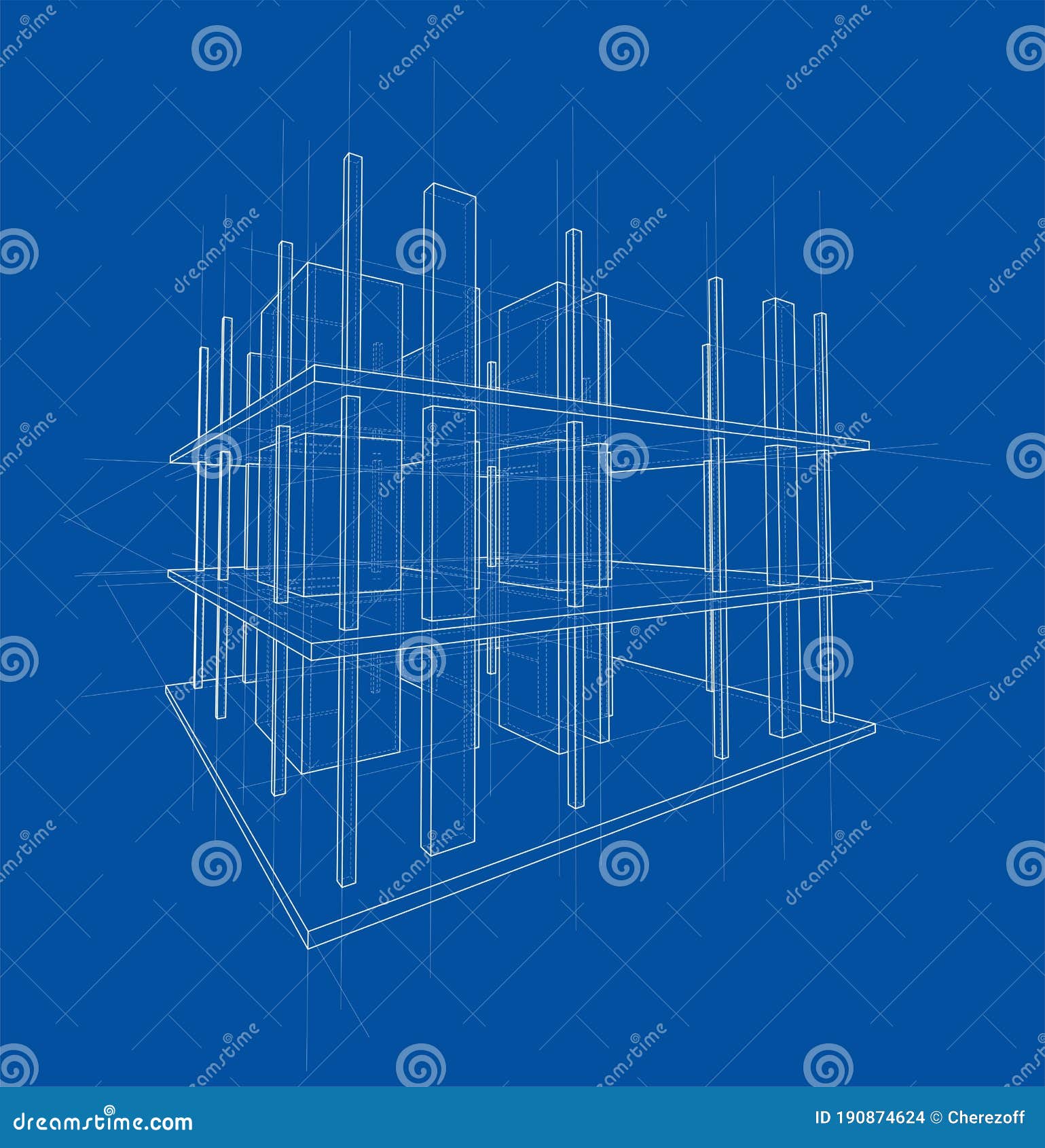 Drawing of a House Under Construction Stock Illustration - Illustration ...