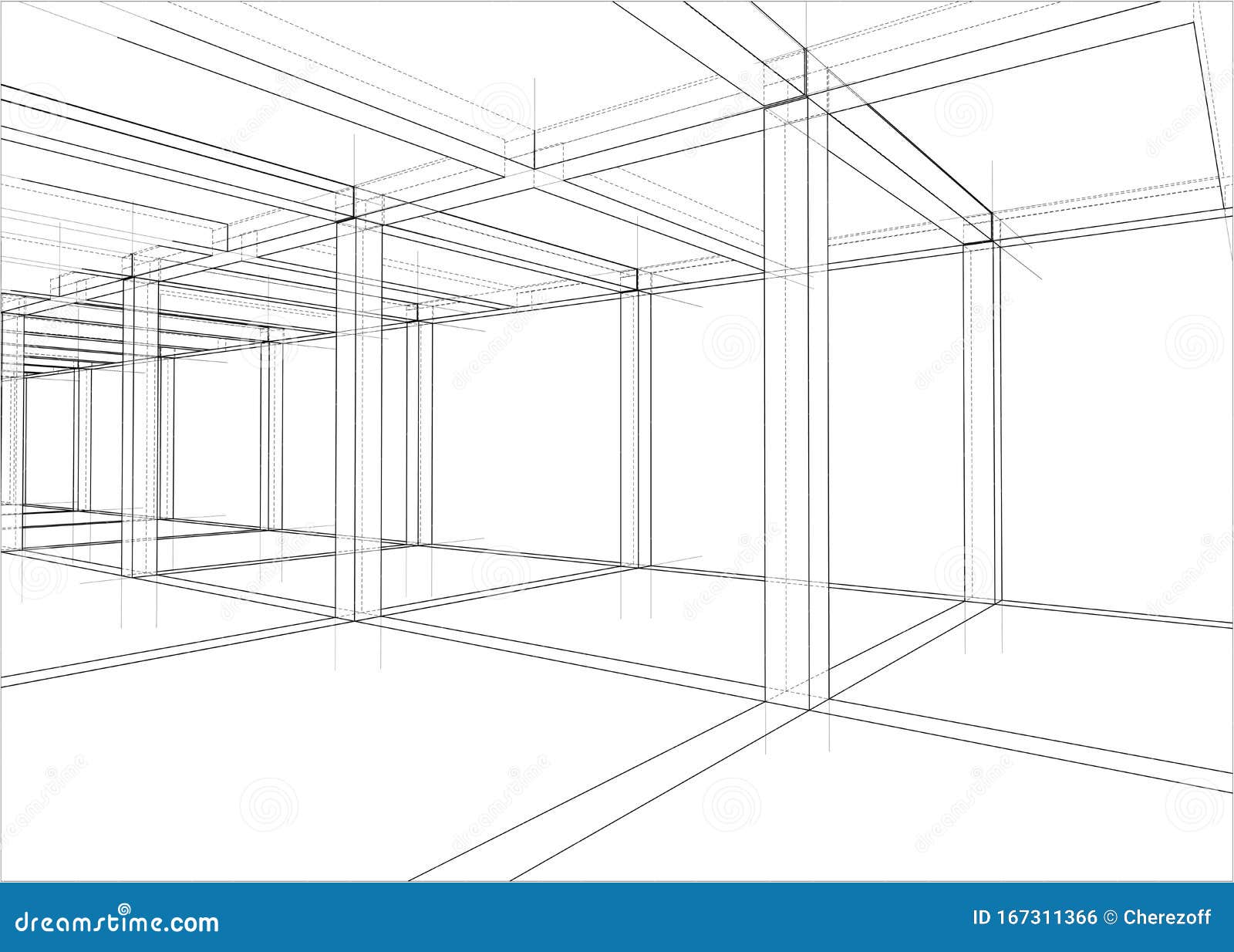 Drawing of a House Under Construction. Vector Stock Vector ...