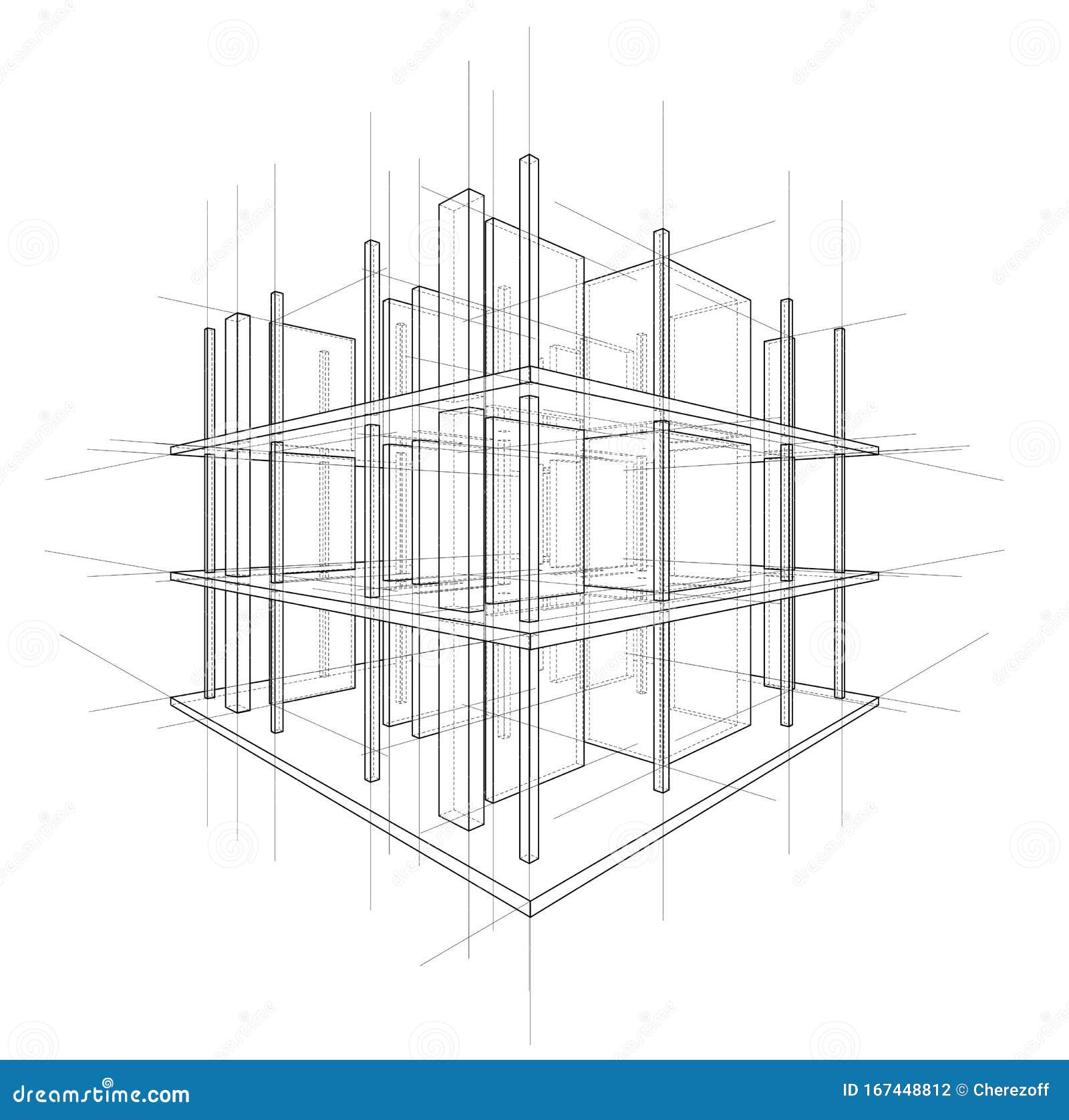 Drawing of a House Under Construction. Vector Stock Vector ...