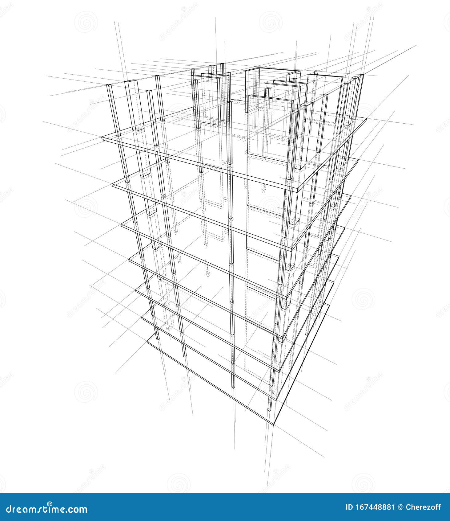 Drawing of a House Under Construction. Vector Stock Vector ...