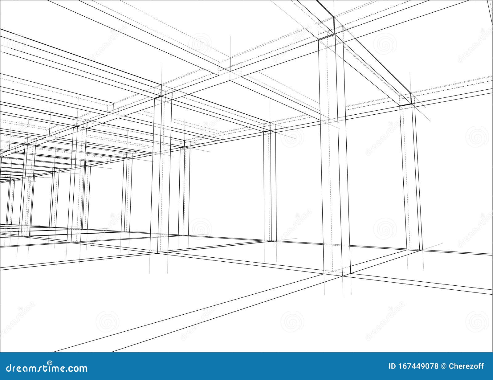 Drawing of a House Under Construction. Vector Stock Vector ...