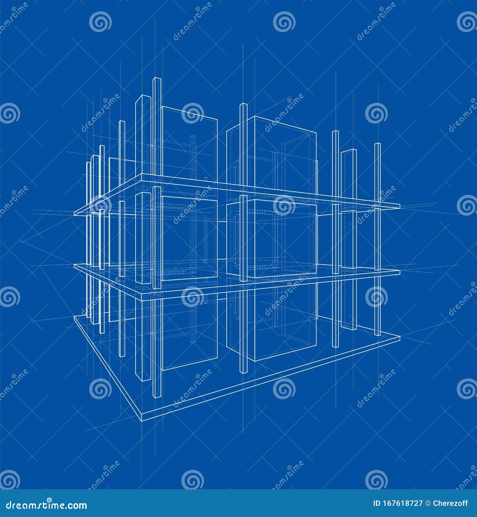 Drawing of a House Under Construction. Vector Stock Vector ...