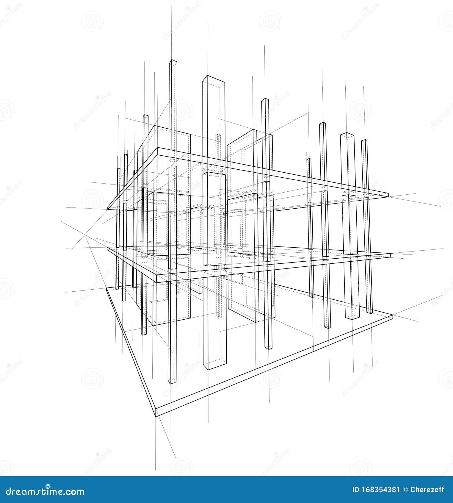 Drawing of a House Under Construction. Vector Stock Vector ...