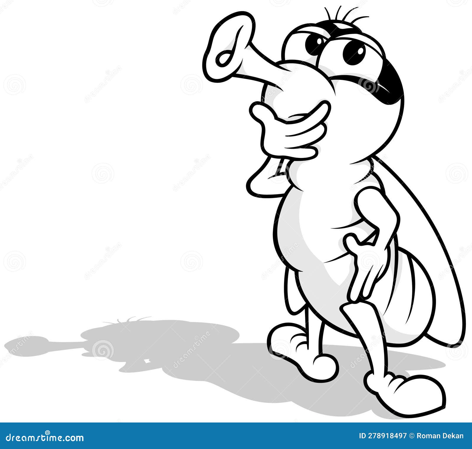 Drawing Of Housefly On All Four Limbs Cartoon Vector | CartoonDealer ...