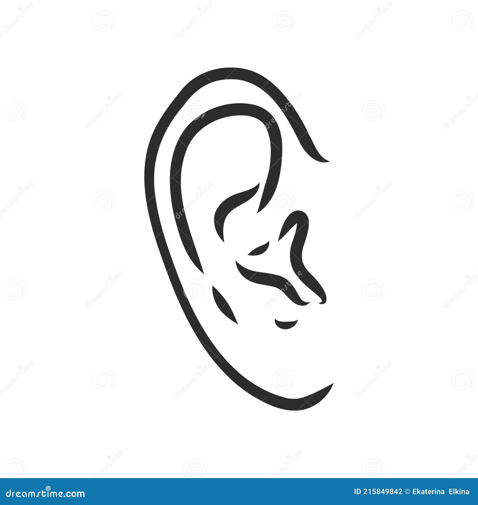 Drawing Human Ear Ear Vector Sketch on a White Background Stock Vector ...