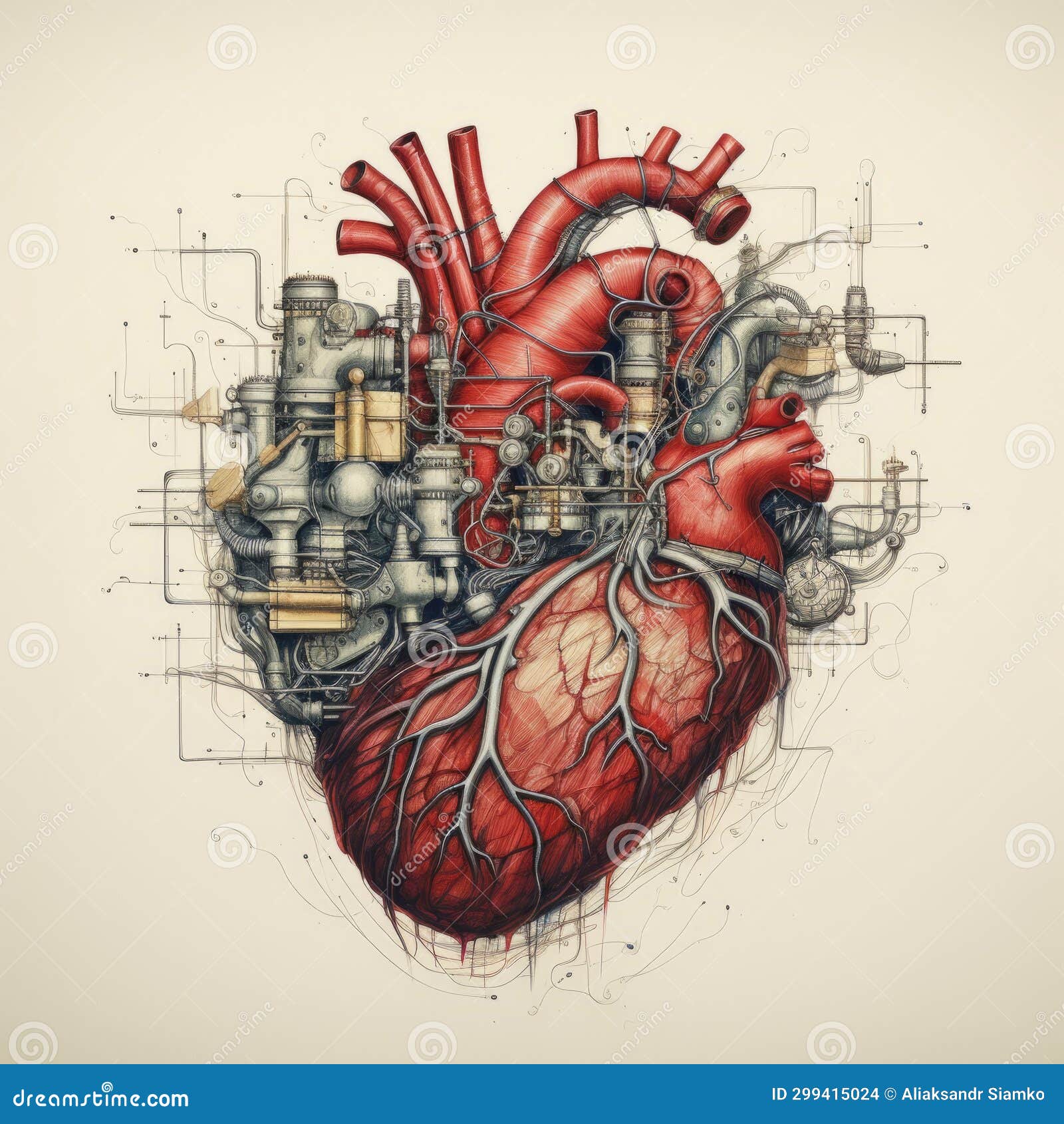 A drawing of a human heart stock photo. Image of body - 299415024