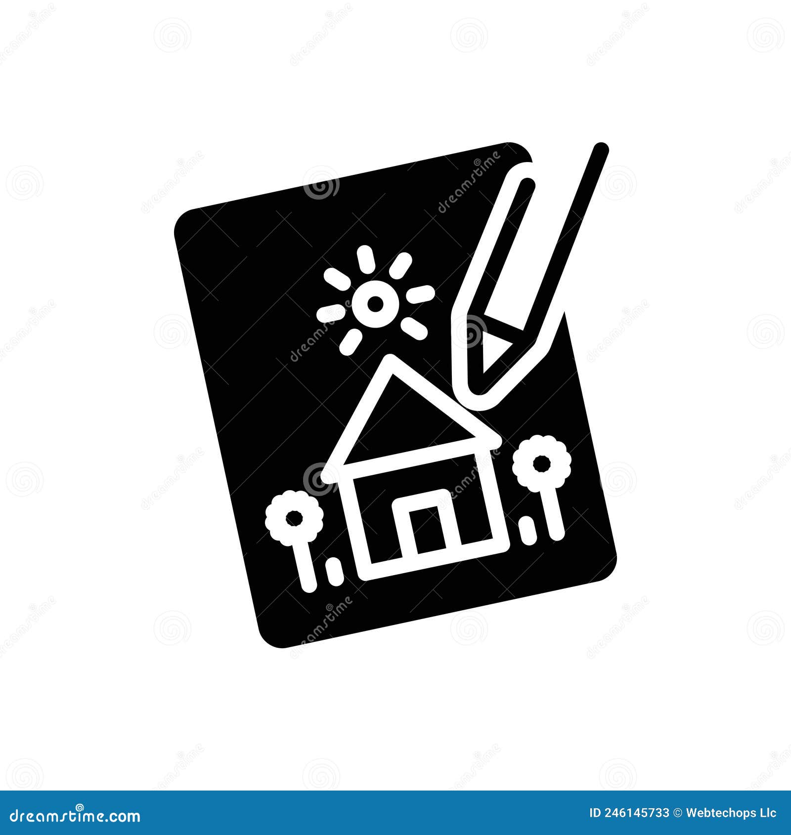 Black Solid Icon for Drawing, Sketch and Picture Stock Vector - Illustration of layout ...