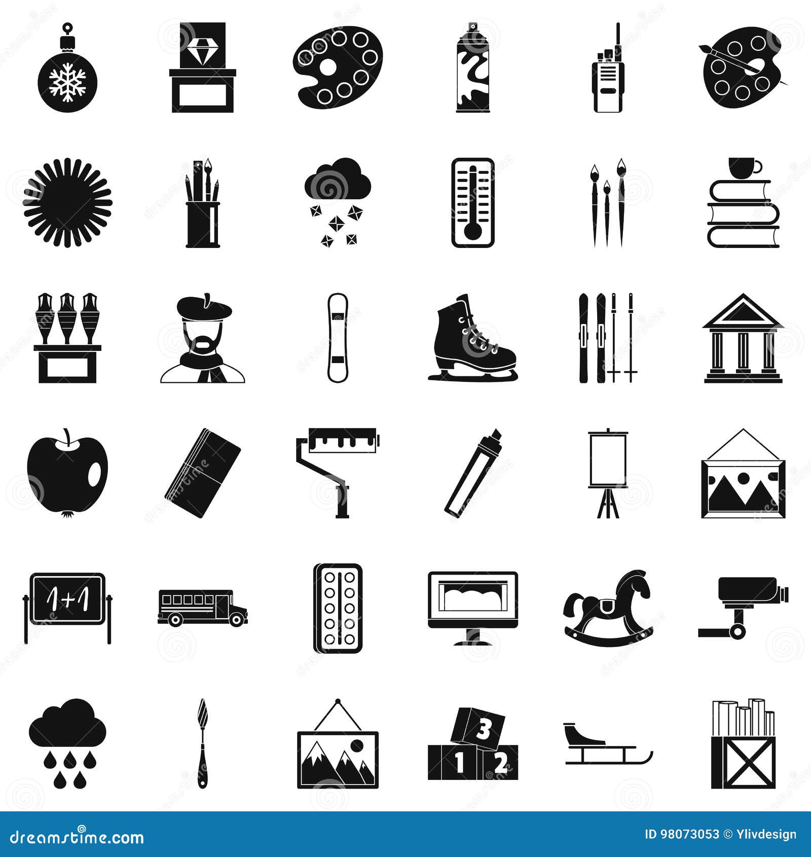 Drawing Icons Set, Simple Style Stock Vector - Illustration of horse ...
