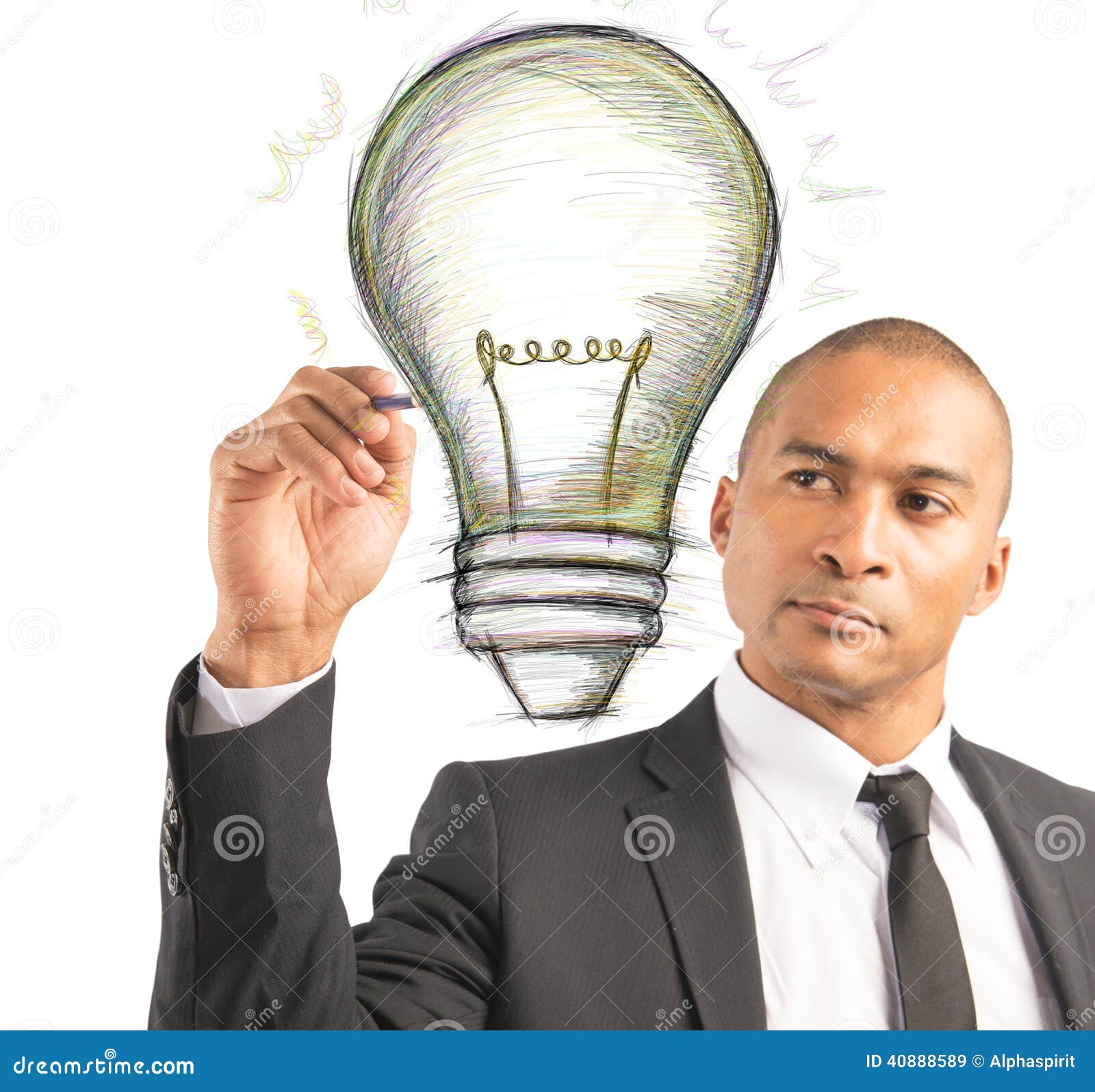Drawing an idea stock image. Image of illuminate, drawing - 40888589