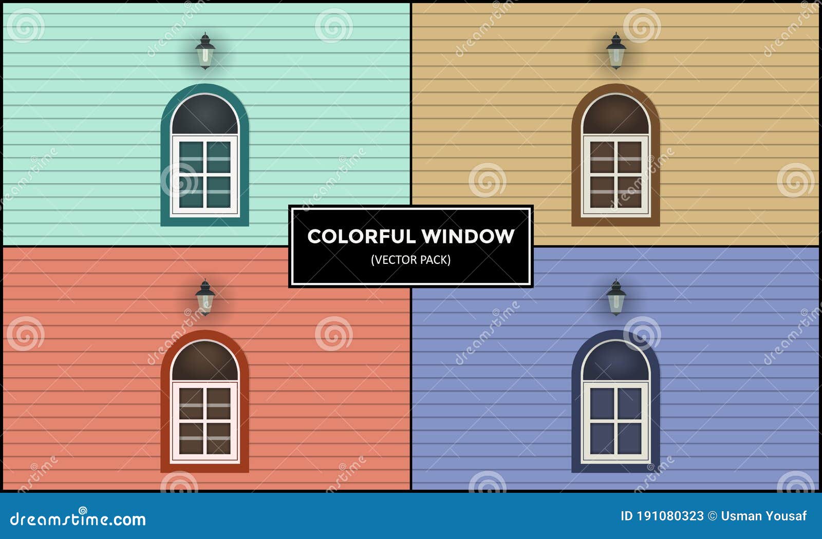 Windows in Different Colors - Vector Pack Stock Illustration ...