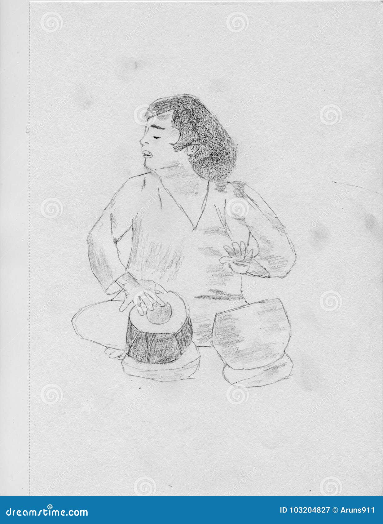 Indian tabla player stock illustration. Illustration of drum - 103204827