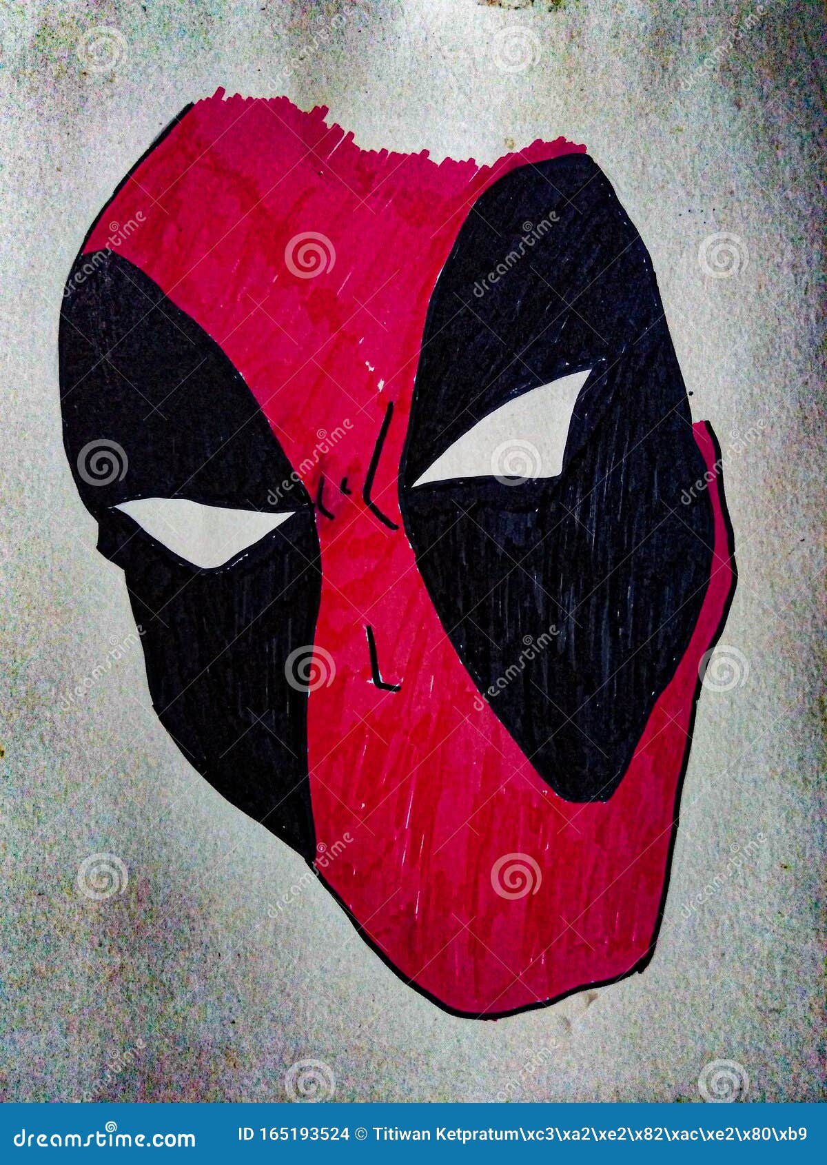 Drawing stock photo. Image of deadpool, inkpen, drawing - 165193524