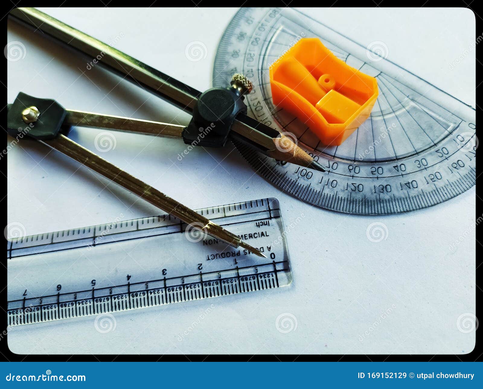 Drawing Instrument for Geometry Stock Image - Image of pencil, scale ...
