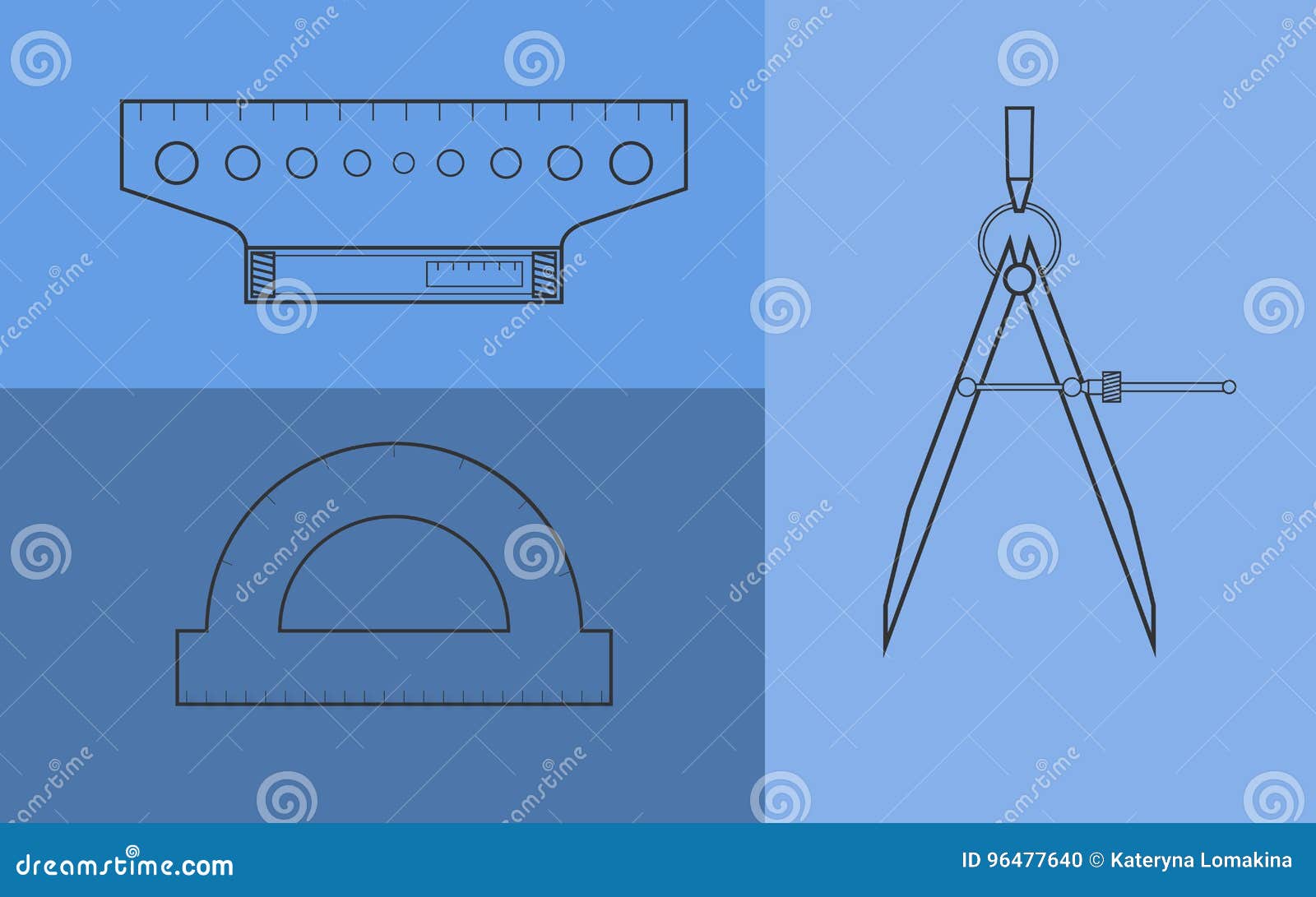 Drawing instruments set stock illustration. Illustration of projektion ...