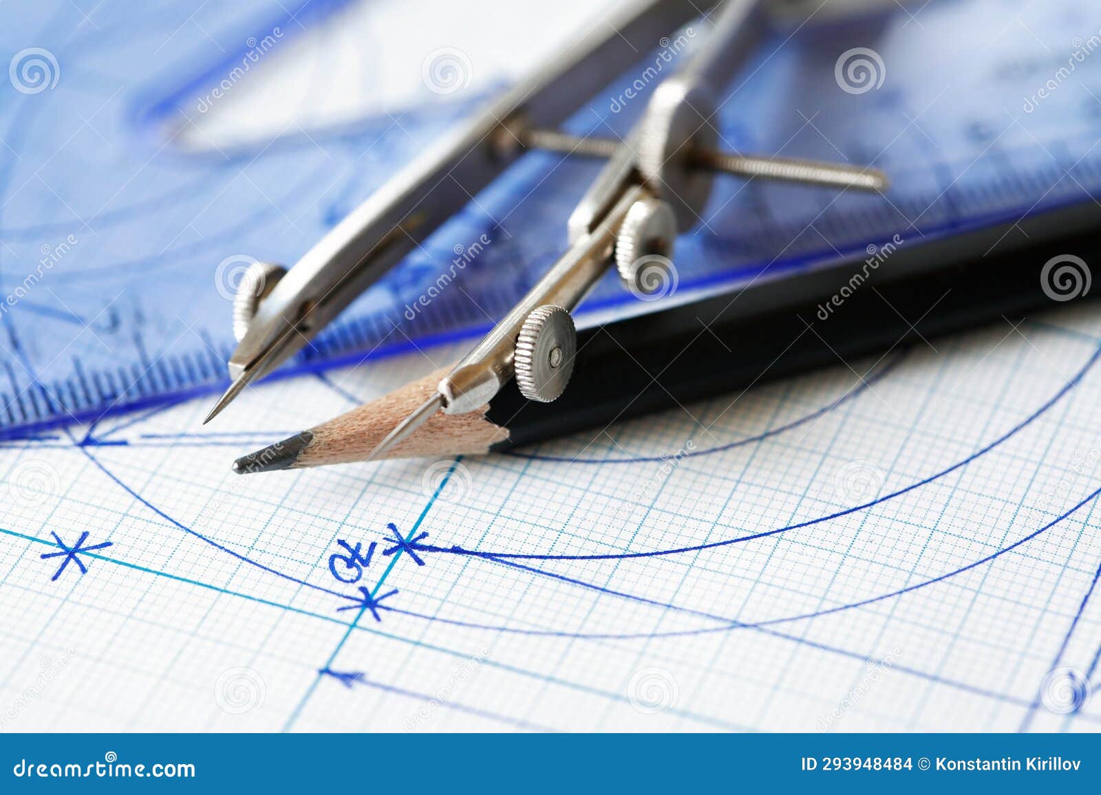 Drawing Instruments Set stock photo. Image of divider - 293948484