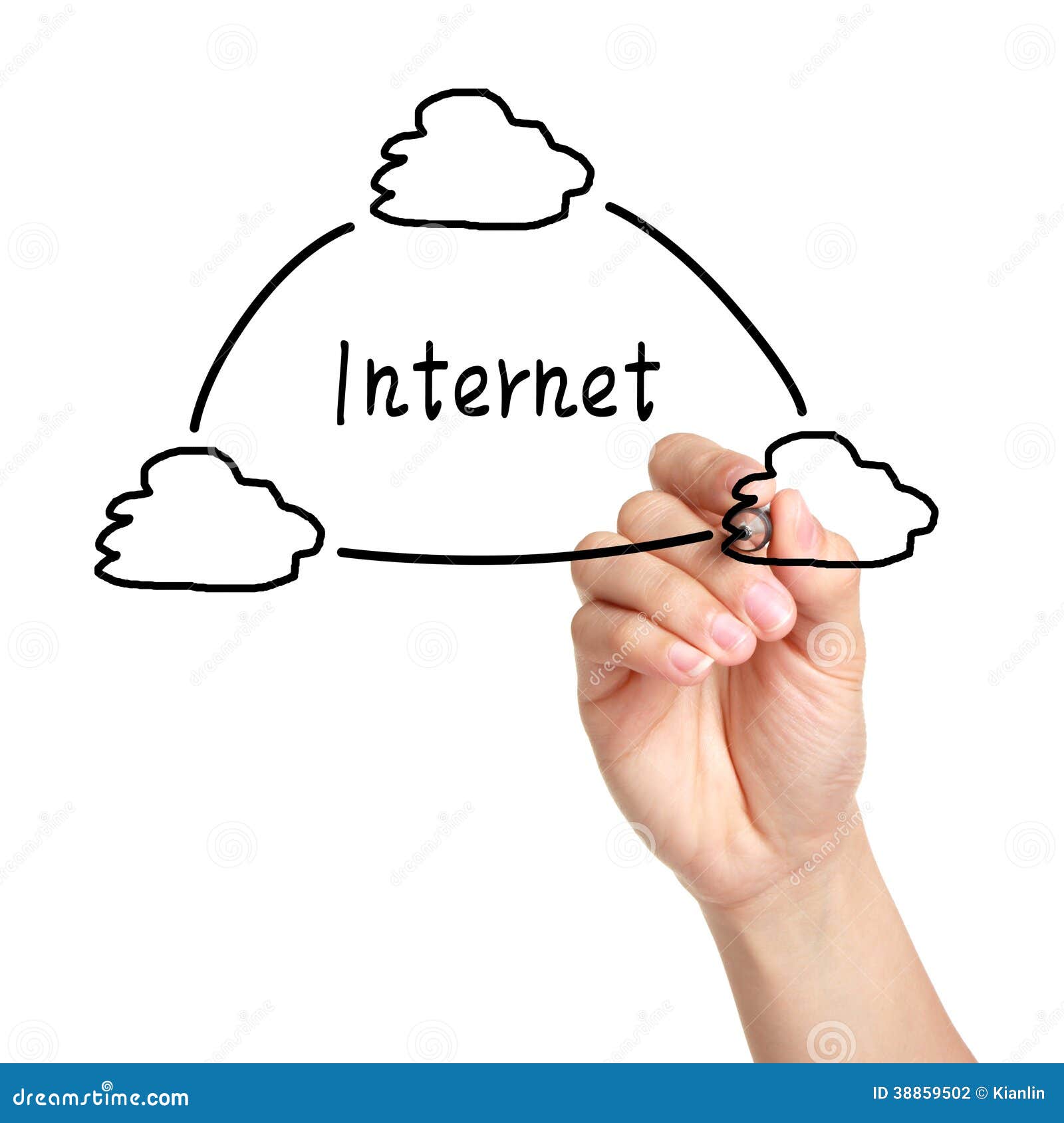 Drawing a internet cloud stock photo. Image of hand, computing - 38859502