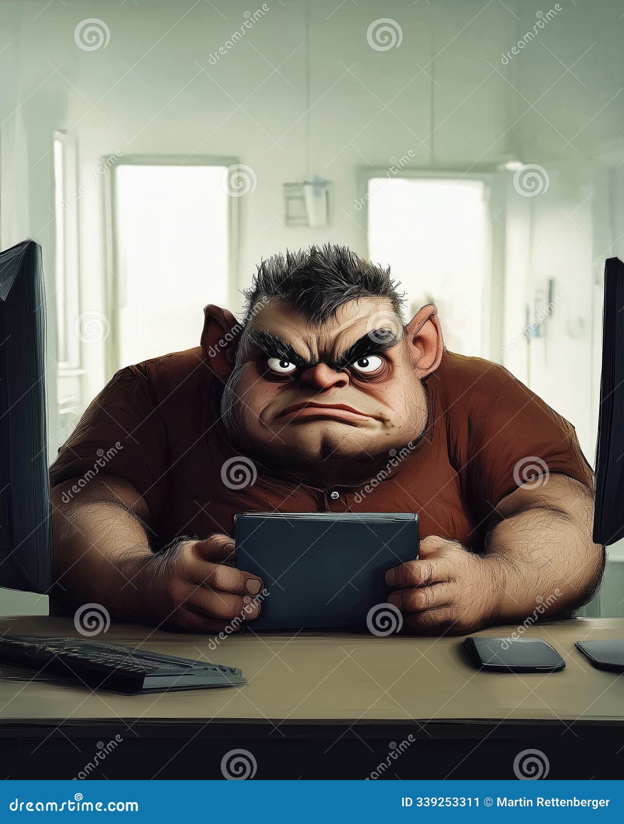Drawing of an Internet Troll Stock Illustration - Illustration of ...