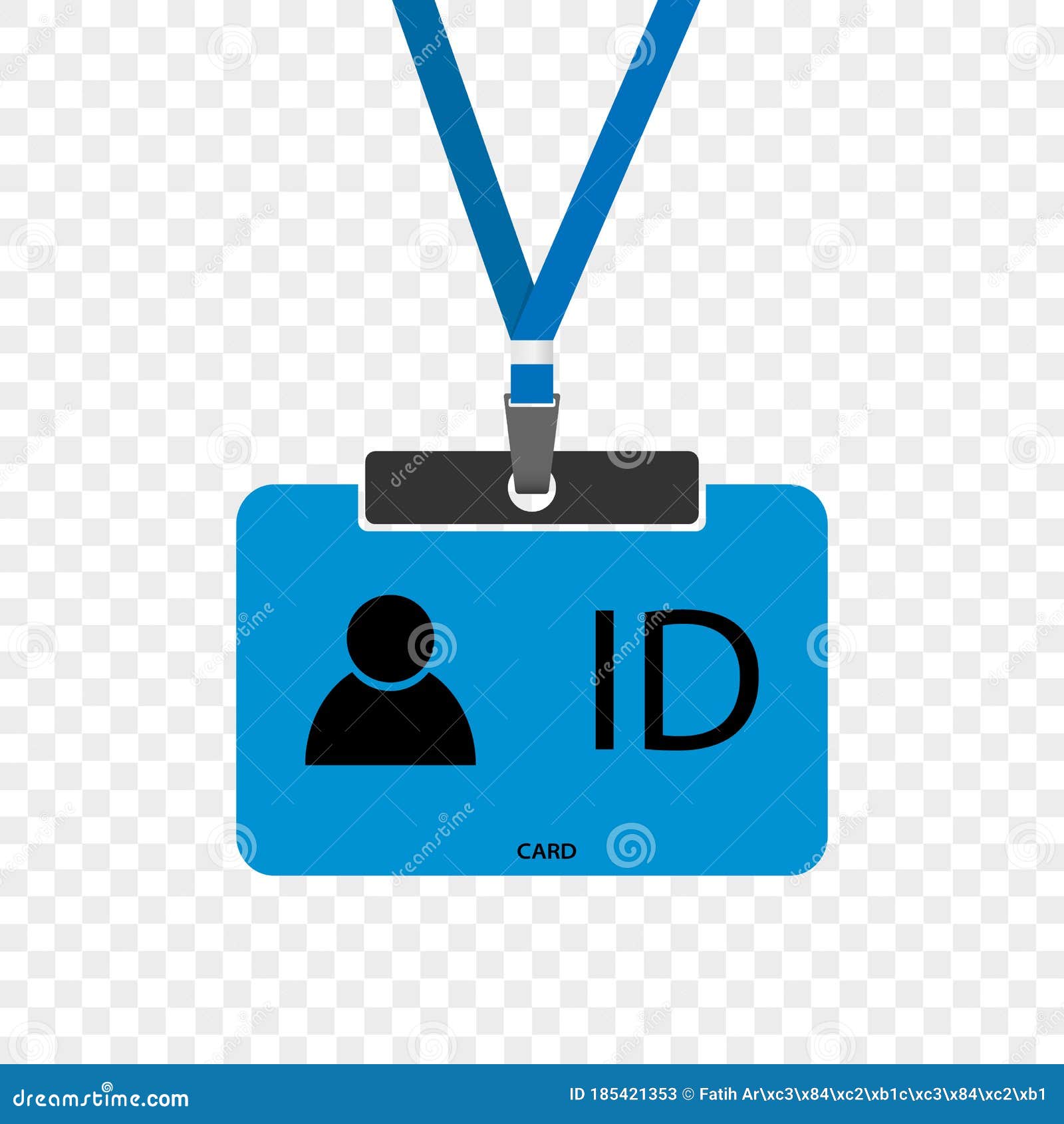 ID Card Vector in Flat Design. Drawing Isolated on Transparent ...