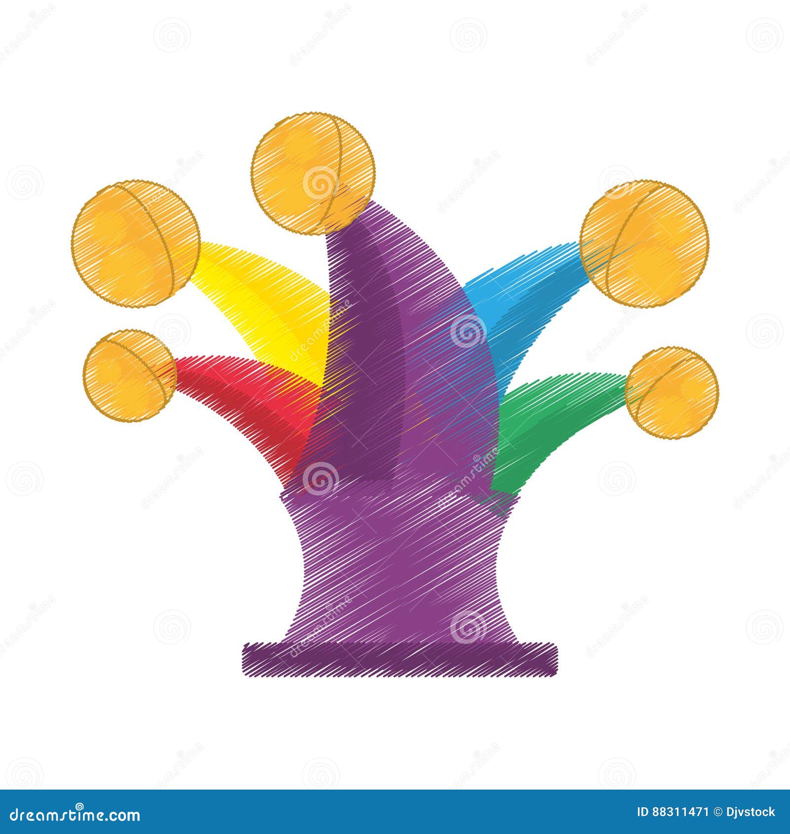 Drawing Jester Hat April Fools Day Stock Illustration - Illustration of ...