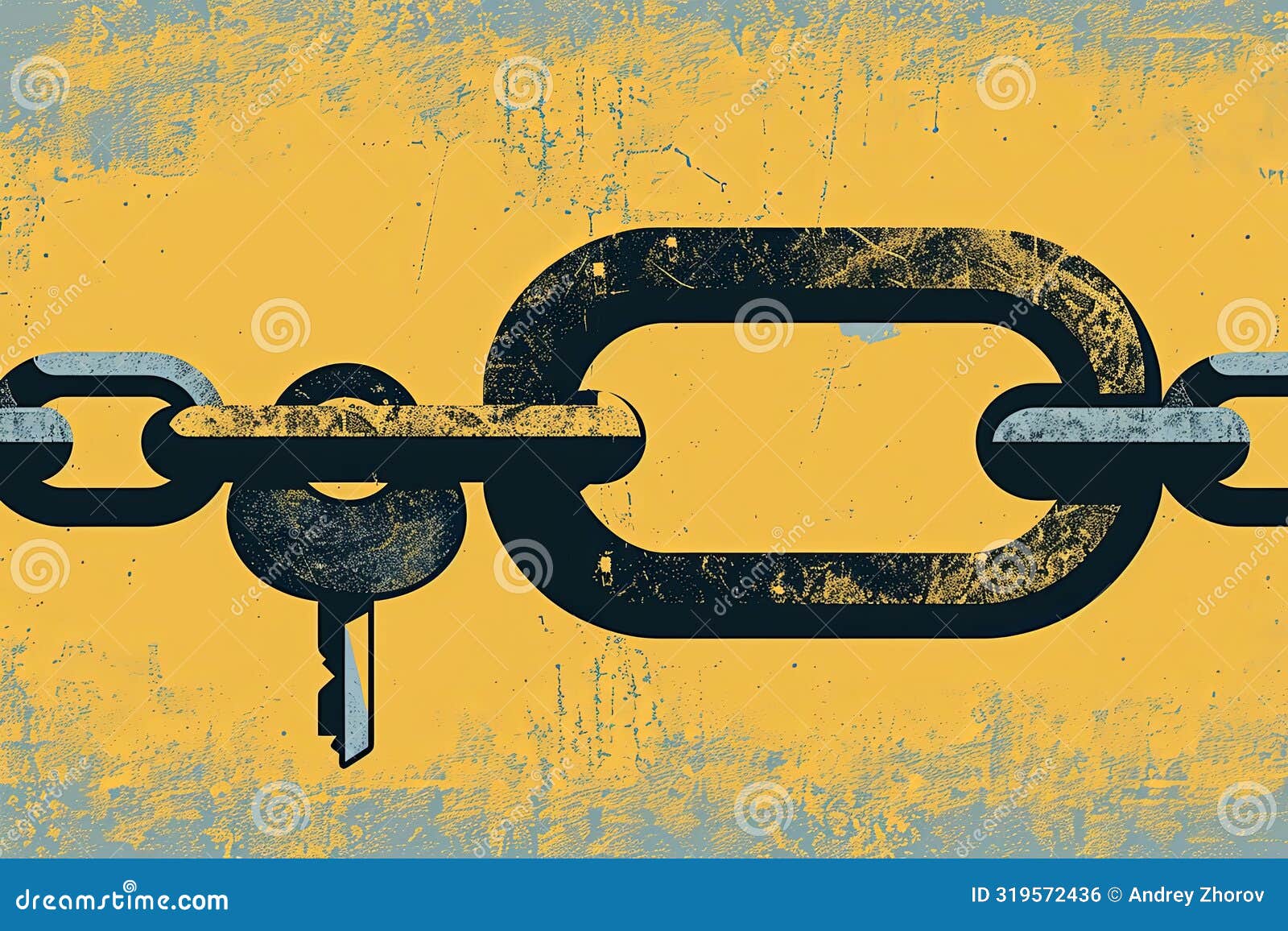 Drawing of a Key Hanging from a Chain, Symbolizing Unlocking Stock ...