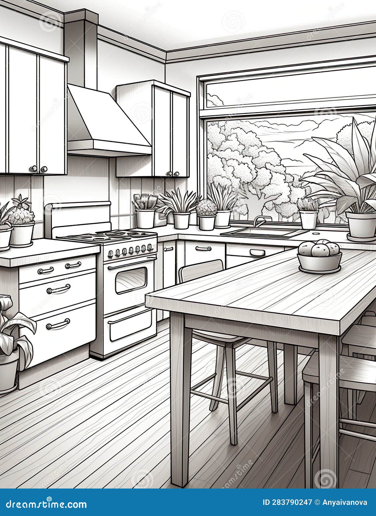 Kitchen Table Drawing at Maria Couch blog