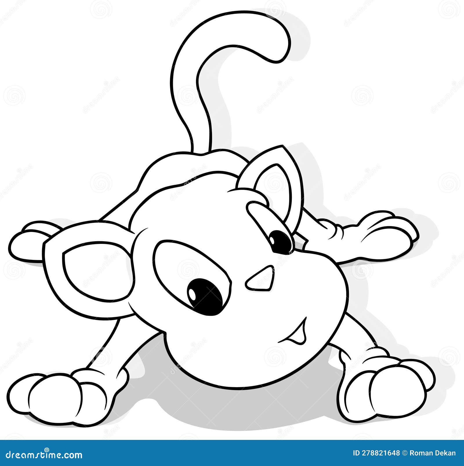Drawing of a Kitty on All Four Paws from Front View Stock Vector ...