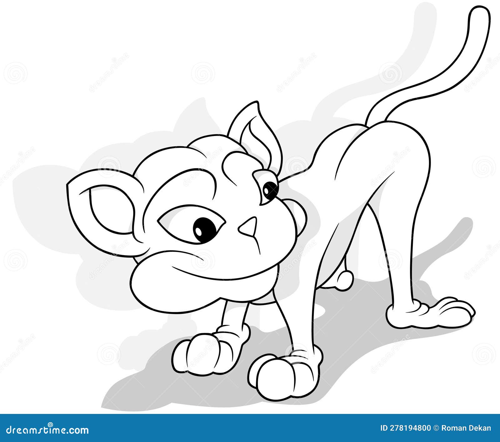 Owl With Head Turned. Funny Comic Style Cute Owl Bird Doodle. Vector ...