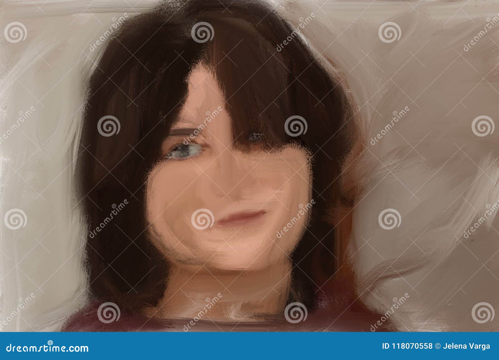 Portret stock illustration. Illustration of hair, black - 118070558
