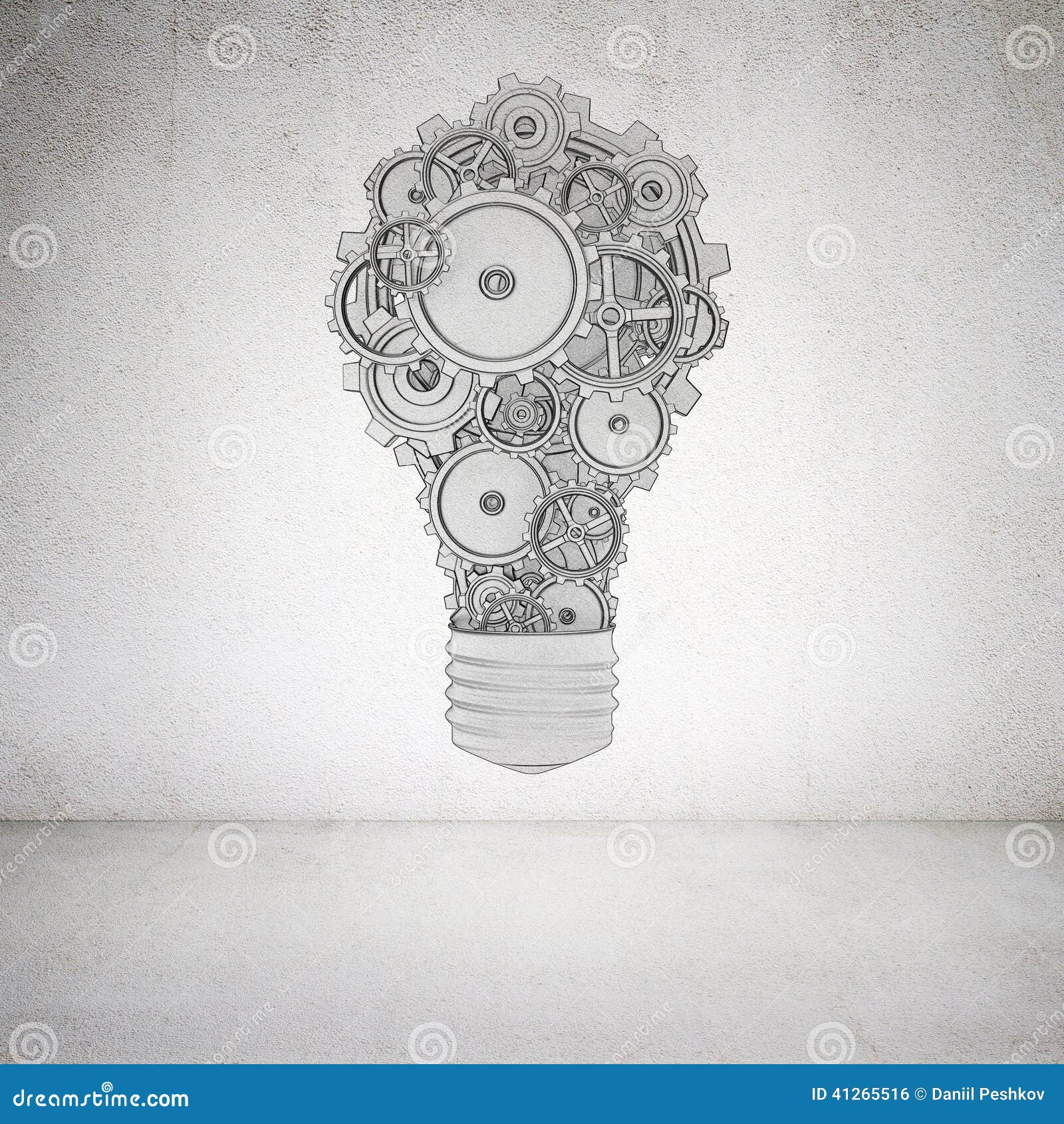 Drawing lamp with gears stock illustration. Illustration of equipment ...