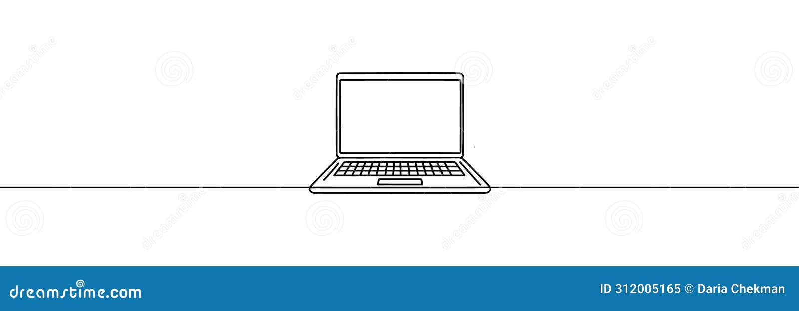 Drawing of Laptop in One Line Style Isolated Stock Illustration ...