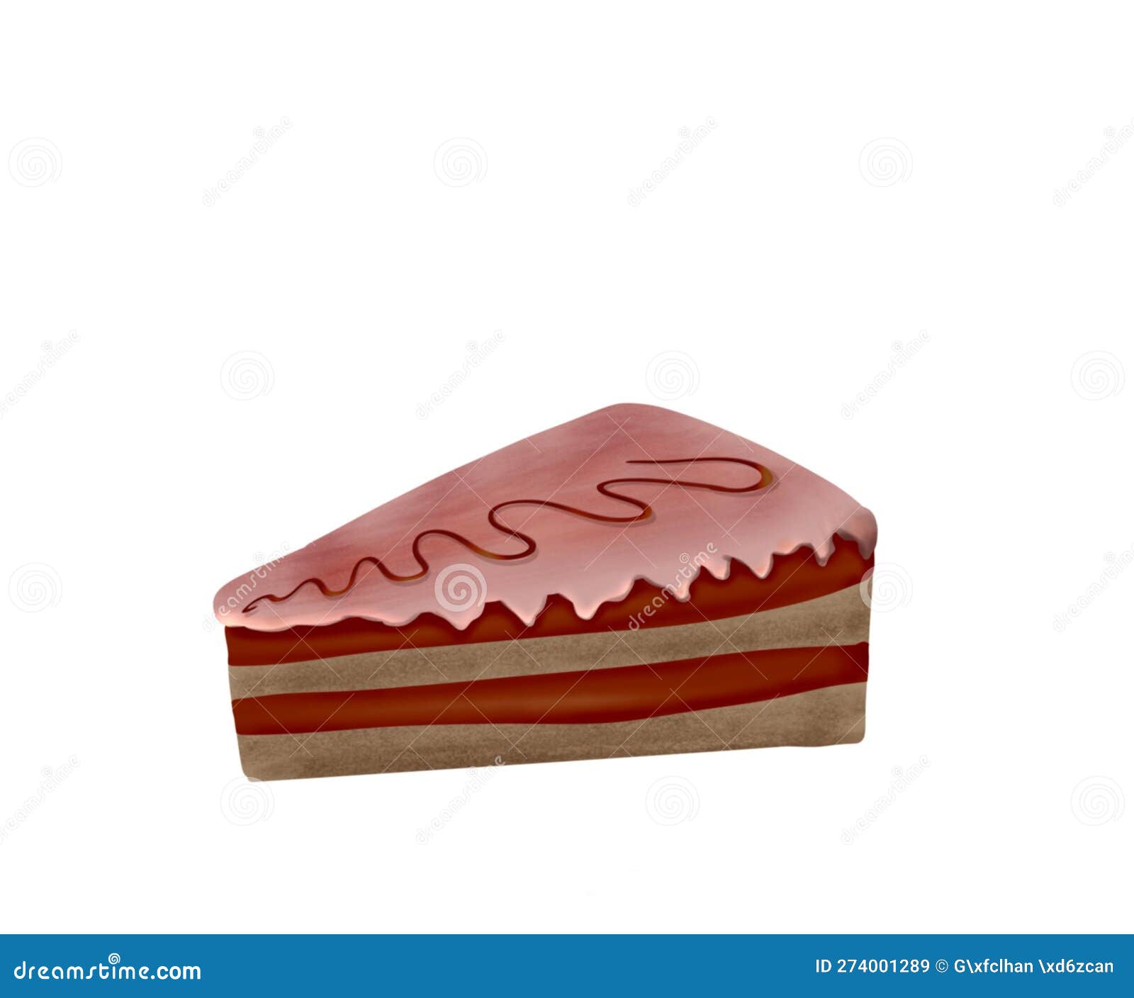Drawing of a Layered Cherry Cake with Frosting Stock Illustration ...