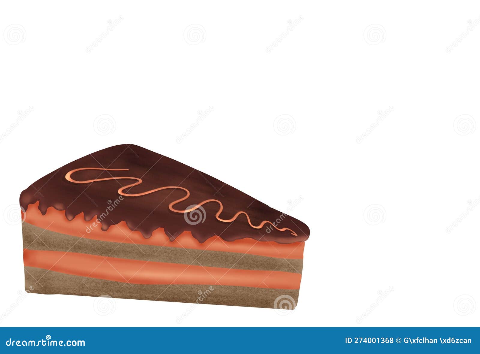 Drawing of a Layered Chocolate Cake with Frosting Stock Illustration ...